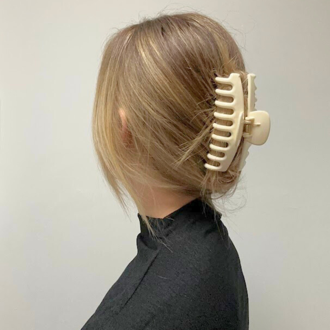 Glossy cylindrical hair clip - Cream white – Mademoiselle Ellégance